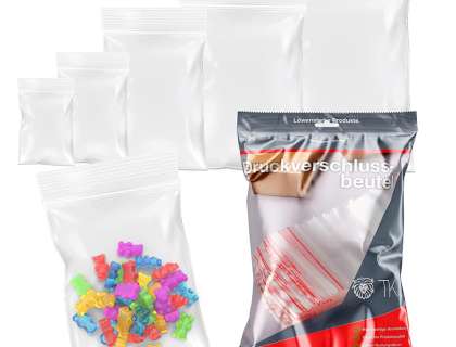 500x ziplock bag zip set 5 sizes tear resistant transparent plastic bags plastic bags polybag zipper bags small large Germany New The wholesale platform B2B Merkandi